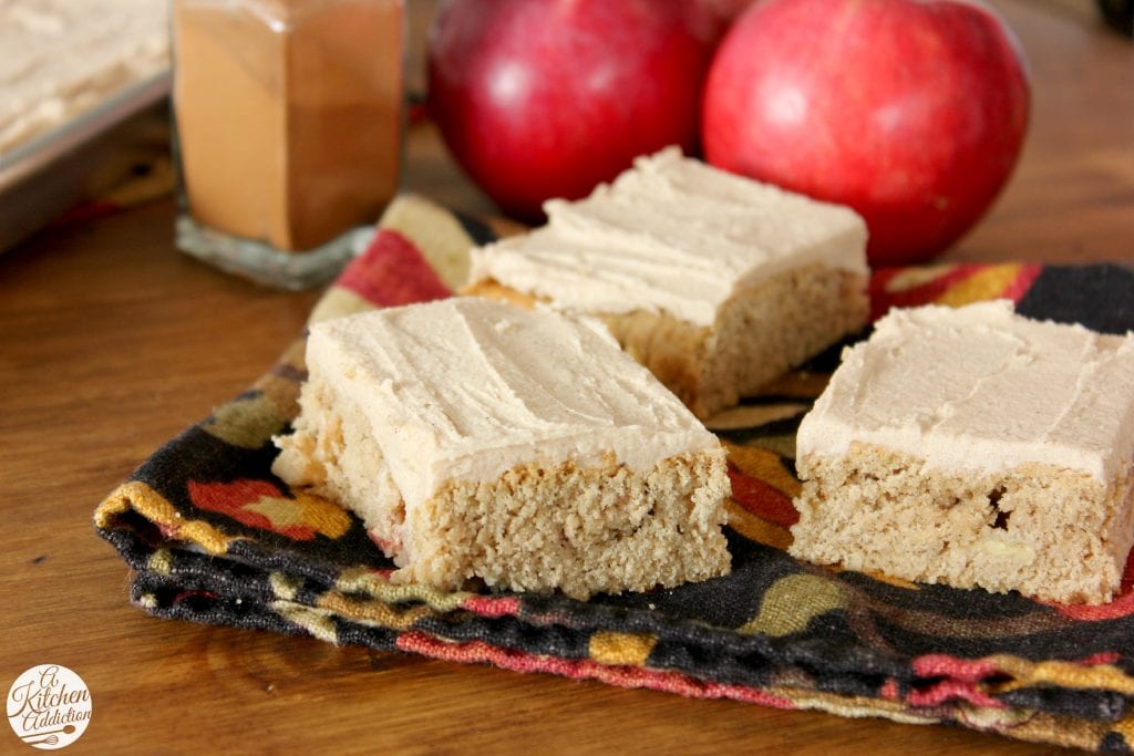 Frosted Apple Blondies - A Kitchen Addiction
