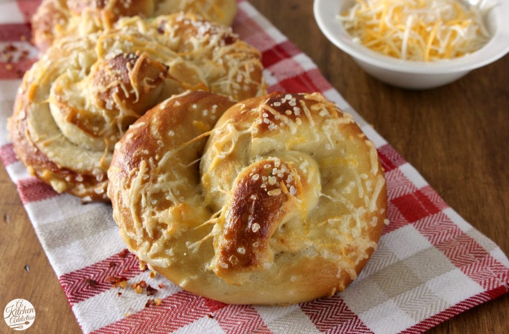 Jalapeno Popper Stuffed Pretzels - A Kitchen Addiction