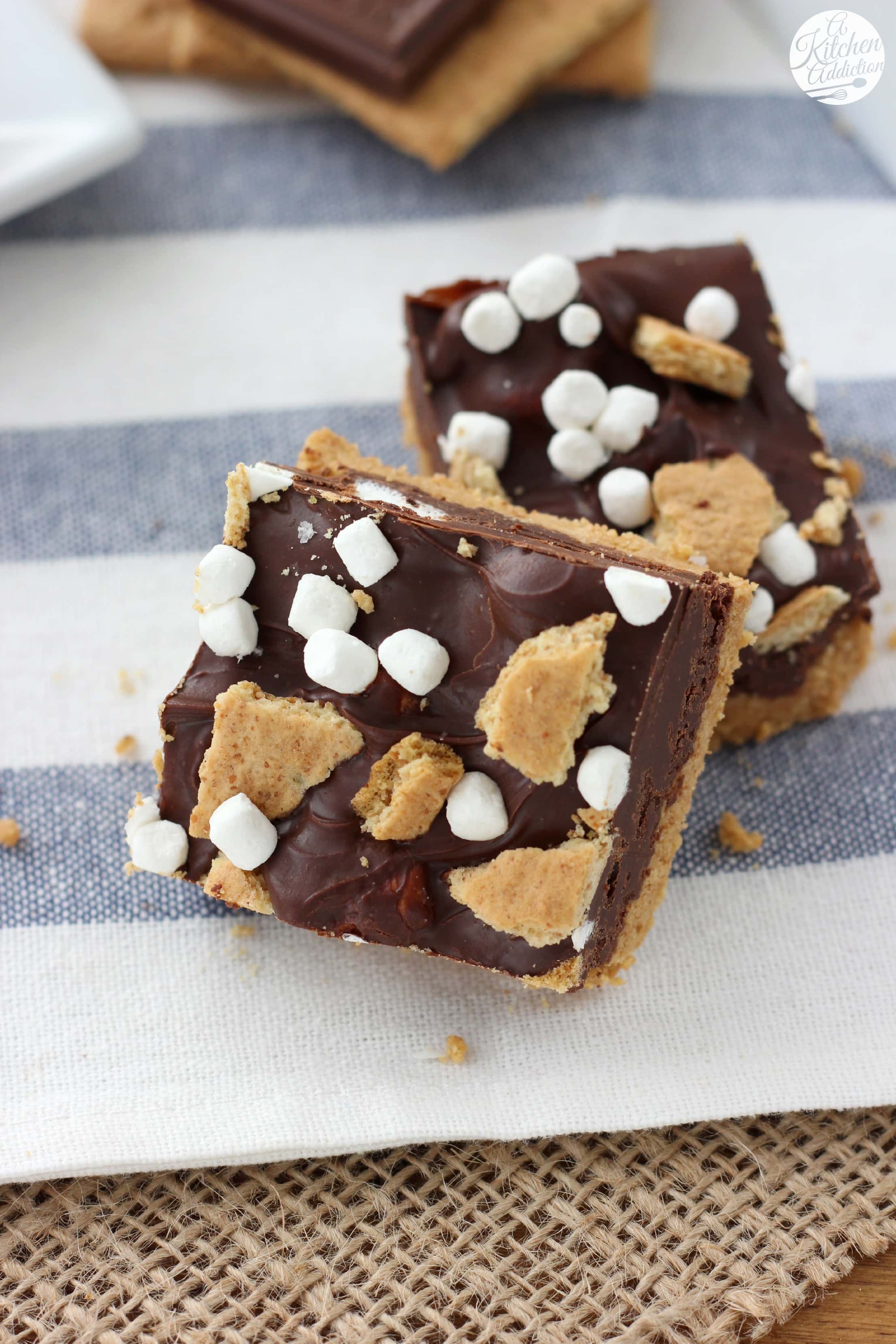 No Bake Peanut Butter S mores Bars A Kitchen Addiction No Bake Peanut Butter S mores Bars A Kitchen Addiction
