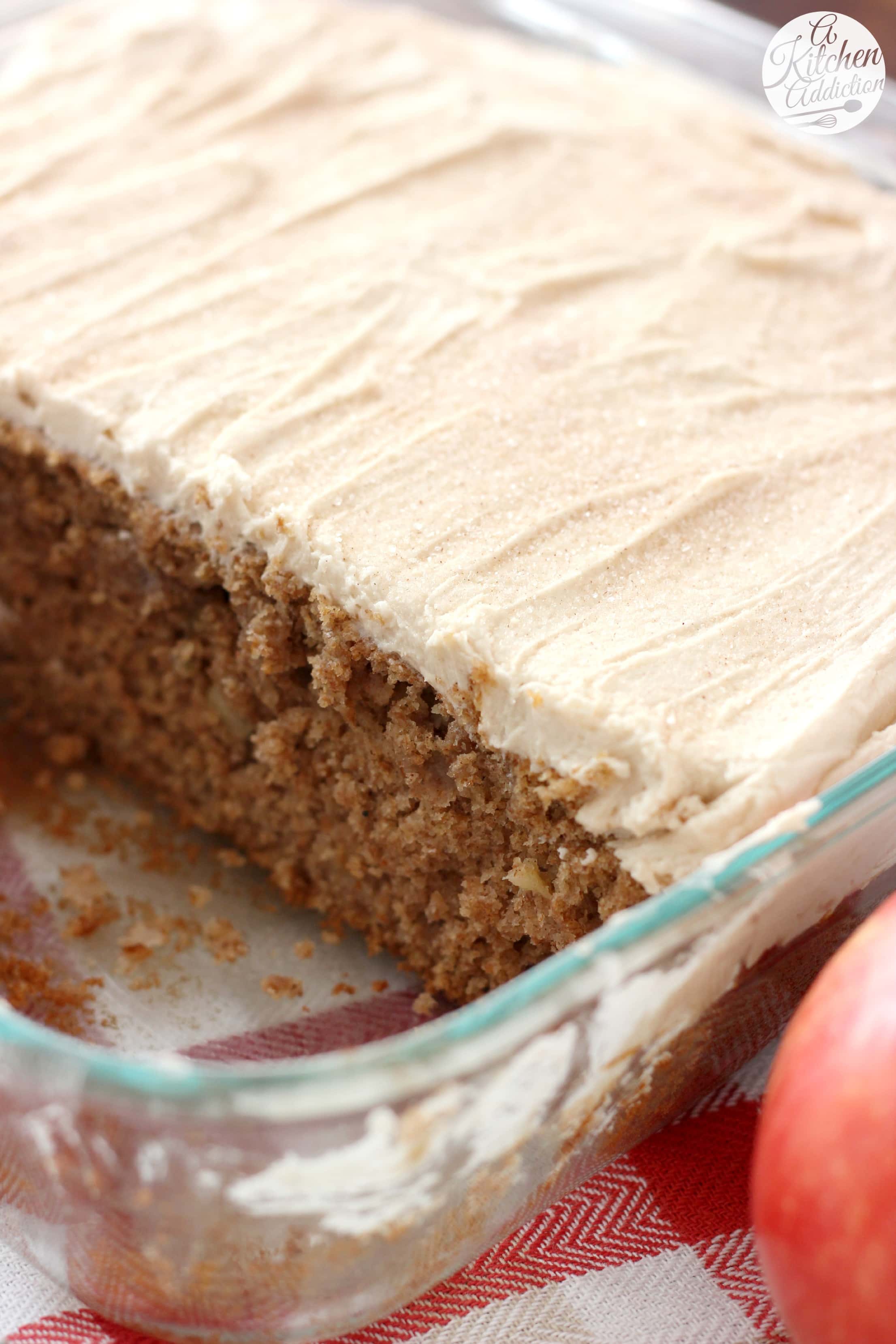 Apple Cake with Maple Frosting - A Kitchen Addiction