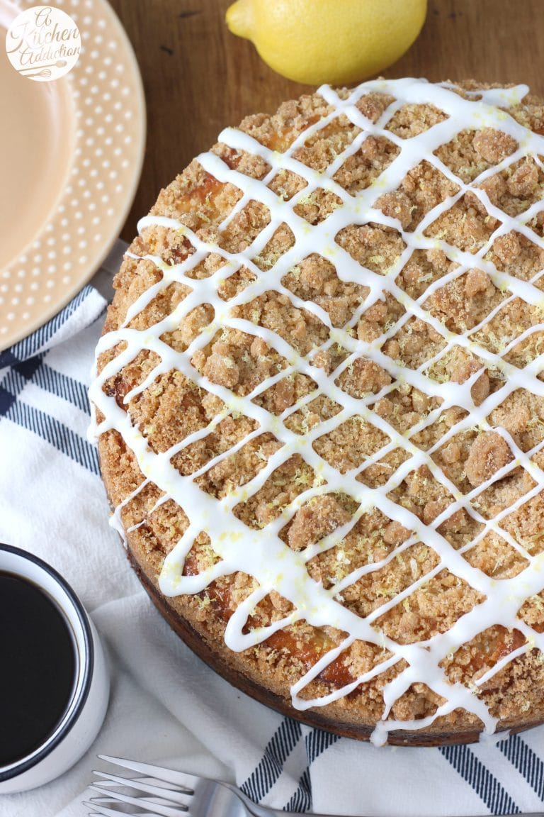Cream Cheese Swirled Lemon Coffee Cake - A Kitchen Addiction