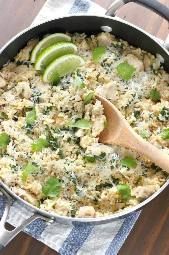 Cilantro Lime Chicken with Rice Skillet - A Kitchen Addiction