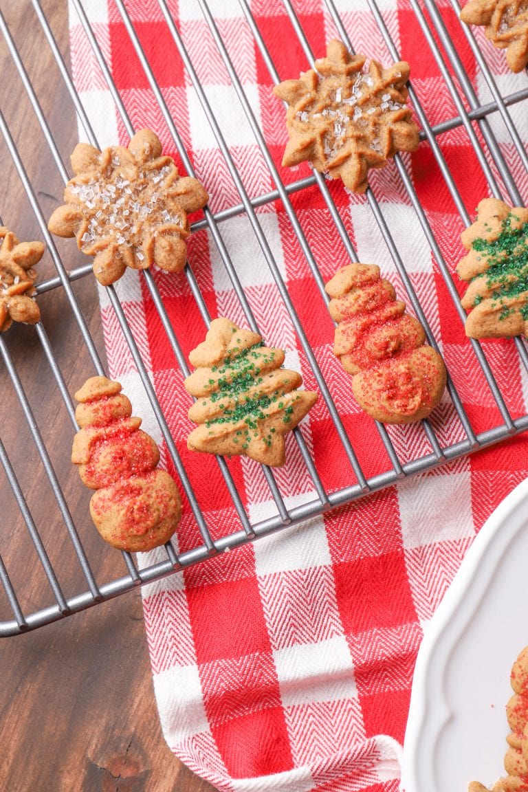 Gingerbread Spritz Cookies - A Kitchen Addiction