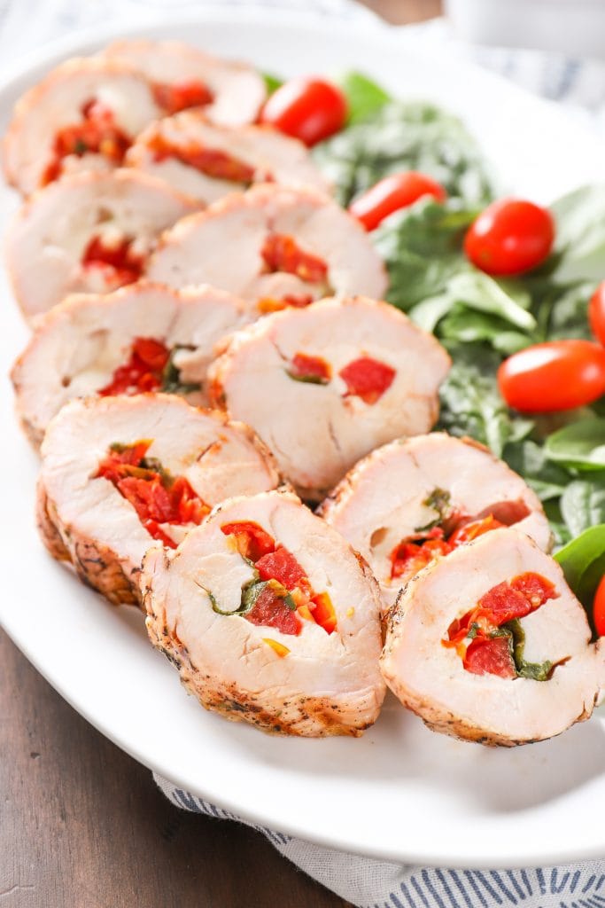Grilled Caprese Stuffed Turkey Tenderloin - A Kitchen Addiction