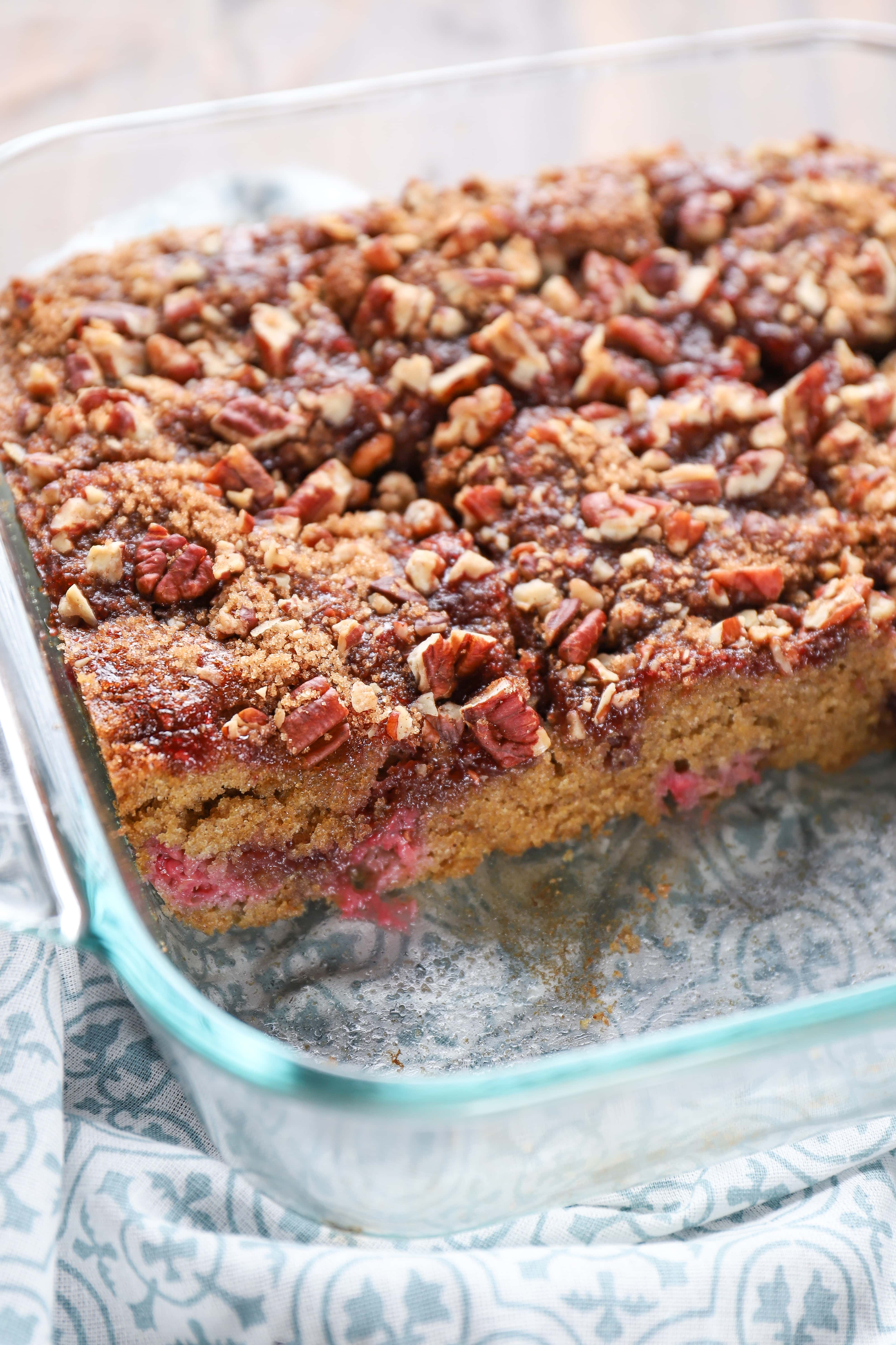 Raspberry Pecan Breakfast Cake - A Kitchen Addiction