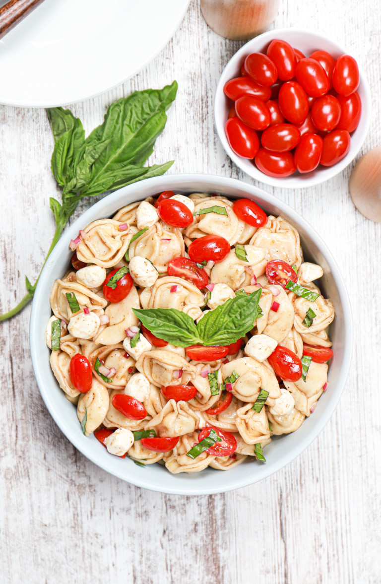 Caprese Tortellini Salad - A Kitchen Addiction