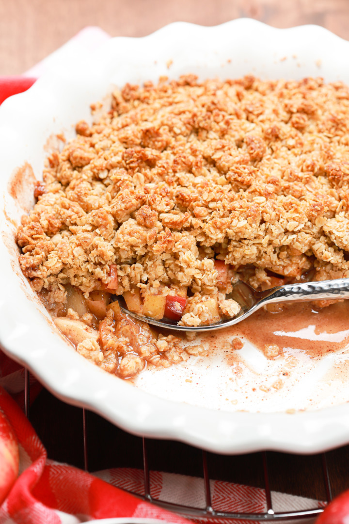 Caramel Apple Crisp - A Kitchen Addiction